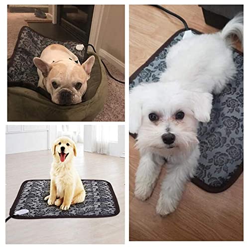 HONCENMAX Pet Heating Pad, Puppy Blanket Bed, Dog Cat Electric Heating Pad Waterproof Warmer Mat for Small Medium Pet Cats Dogs, 45x45cm