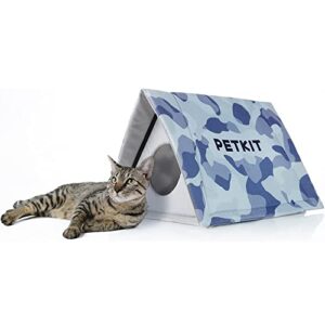 petkit shelter dome max pet tent bed for cats/dogs, outdoor waterproof cats sleeping tent cave, courtyard cat puppy house rainproof