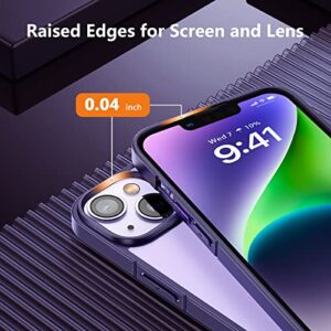 LK [3-in-1 for iPhone 14 Plus Case, with 2 Pcs Enhanced Lens Protectors + 2 Pcs 9H Tempered Glass Screen Protector [Military Grade Shockproof] [Anti-Fingerprint] Matte Slim Phone Case - Matte Purple