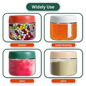 4-pack 10oz glass jar with screw lid for overnight oats condiment salad dressing sauce baby food kids snacks meal prep containers candle canning spice wide mouth Leak proof storage containers airtight- Reusable