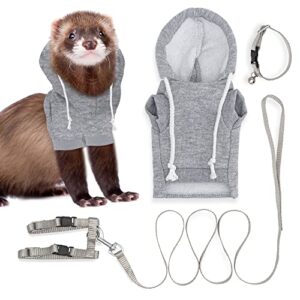 ferret sweater, leash and collar set - ferret costume - ferret accessories - small ferret clothes - clothes for ferrets - ferret stuff - hoodies for ferrets with leash, harness, and collar