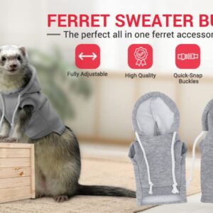 Ferret Sweater, Leash and Collar Set - Ferret Costume - Ferret Accessories - Small Ferret Clothes - Clothes for Ferrets - Ferret Stuff - Hoodies for Ferrets with Leash, Harness, and Collar