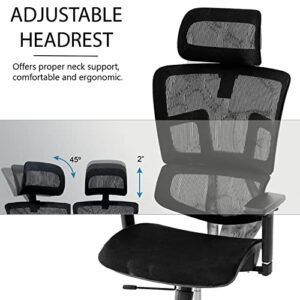 ErgoMax Ergonomic Adjustable, Breathable Mesh Fabric, Home Office Chair, 53 in. Max Height, Gray