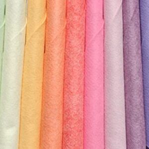 Wool Felt Blend, Merino Wool and Rayon,12x18 inch, 12 Sheets (Pastel)