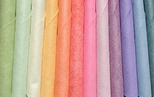 Wool Felt Blend, Merino Wool and Rayon,12x18 inch, 12 Sheets (Pastel)