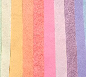 Wool Felt Blend, Merino Wool and Rayon,12x18 inch, 12 Sheets (Pastel)