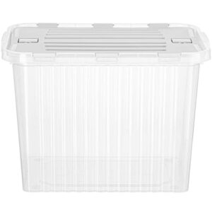 Superio 13 Gallon Hinged Lid Storage Tote; Stackable Storage Container with Lid (52 Quart, Bin with Hinged Lid)