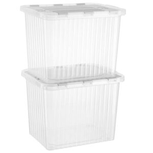 Superio 13 Gallon Hinged Lid Storage Tote; Stackable Storage Container with Lid (52 Quart, Bin with Hinged Lid)