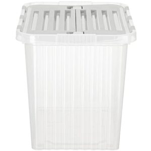 Superio 13 Gallon Hinged Lid Storage Tote; Stackable Storage Container with Lid (52 Quart, Bin with Hinged Lid)