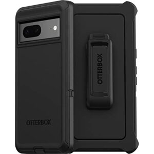 OtterBox Google Pixel 7 Defender Series Case - BLACK, rugged & durable, with port protection, includes holster clip kickstand