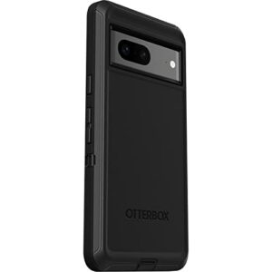 OtterBox Google Pixel 7 Defender Series Case - BLACK, rugged & durable, with port protection, includes holster clip kickstand