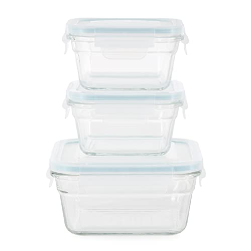 GLASSLOCK Microwave and Dishwasher Safe Tempered Glass Food Storage Containers with Locking Lids for Storing Leftovers and Meal Prep, 16 Piece Set