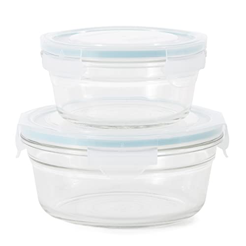 GLASSLOCK Microwave and Dishwasher Safe Tempered Glass Food Storage Containers with Locking Lids for Storing Leftovers and Meal Prep, 16 Piece Set