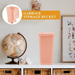 Tofficu Trash Cans 4pcs Mini Desktop Trash Can Desktop Curbside Garbage Bin with Lid Plastic Pen Brush Holder Bucket Decorative Waste Can Small Garbage Container for Home Organization Plastic Bins