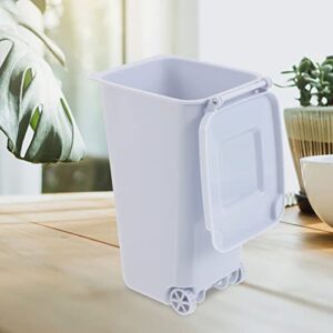 Tofficu Trash Cans 4pcs Mini Desktop Trash Can Desktop Curbside Garbage Bin with Lid Plastic Pen Brush Holder Bucket Decorative Waste Can Small Garbage Container for Home Organization Plastic Bins