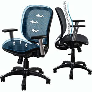 ErgoMax Lumbar Support, Mid-Back Mesh Adjustable Armrests, Home Office Ergonomic Chair, 42 Inch Max Height, Black