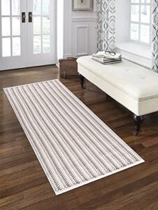 the beer valley 100% cotton runner rug 2'x6' - grey/beige, reversible farmhouse area rugs for living room, kitchen, bedroom, hallway - 24 x 72 inches