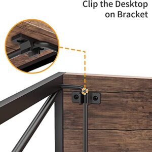 Folding Computer Desk 39 Inch, Foldable Study Writing Desk for Small Space, Small Foldable Table Home Office No Assembly, Brown