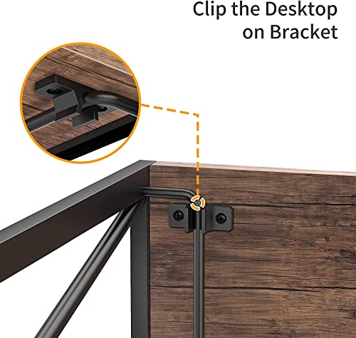 Folding Computer Desk 39 Inch, Foldable Study Writing Desk for Small Space, Small Foldable Table Home Office No Assembly, Brown