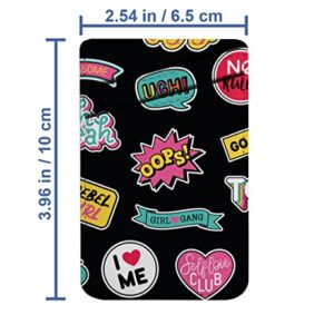 Diascia Pack of 2 - Cellphone Stick on Leather Cardholder ( Girl Fashion Patches Pattern Pattern ) ID Credit Card Pouch Wallet Pocket Sleeve