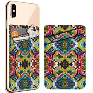 diascia pack of 2 - cellphone stick on leather cardholder ( ethnic boho ornament pattern pattern ) id credit card pouch wallet pocket sleeve