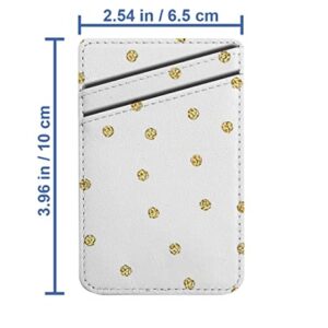 Diascia Pack of 2 - Cellphone Stick on Leather Cardholder ( Gold Shimmer Glitter Polka Dot Pattern Pattern ) ID Credit Card Pouch Wallet Pocket Sleeve