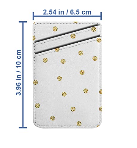 Diascia Pack of 2 - Cellphone Stick on Leather Cardholder ( Gold Shimmer Glitter Polka Dot Pattern Pattern ) ID Credit Card Pouch Wallet Pocket Sleeve