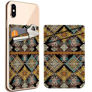 diascia pack of 2 - cellphone stick on leather cardholder ( ethnic boho ethno pattern pattern ) id credit card pouch wallet pocket sleeve