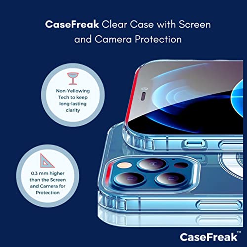 CASEFREAK Clear Case for iPhone 12 Pro Max with Magnetic Ring, Compatible with Mag-Safe Accessories, Slim Fit Protective Case for iPhone 12 Pro Max (6.5" Screen)