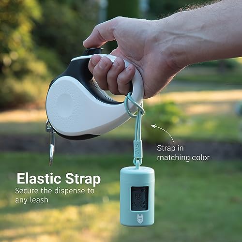 SVD.PET Dog Poop Bag Dispenser, Retractable Waste Bag Holder, Lightweight, Stretchy Strap Fits Any Dog Leash, Walking Accessory (Green Tea)