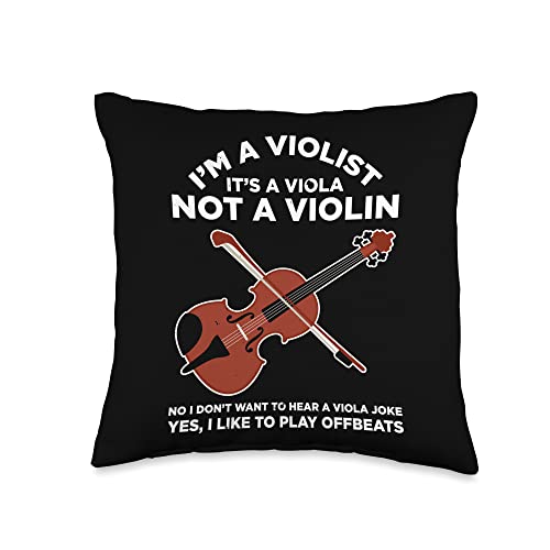 Viola Musical Instrument Play Viola Violist Play Viola Music Player Orchestra Violists Throw Pillow, 16x16, Multicolor