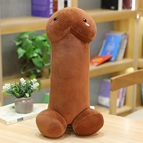 2 Pack Soft Throw Pillow Gifts 15.7" Plush Stuffed Pillow Penis Cushion Simulation Lovely Gift for Ladies Girlfriend Girl Birthday Gifts (15.7", Pink & Brown)