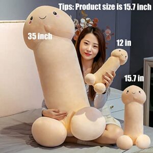 2 Pack Soft Throw Pillow Gifts 15.7" Plush Stuffed Pillow Penis Cushion Simulation Lovely Gift for Ladies Girlfriend Girl Birthday Gifts (15.7", Pink & Brown)