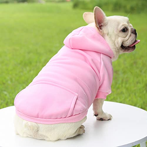 Ruio Dog Christmas Costume Puppy Hoodie Sweater Clothes Fall Winter Dog Boy Medium Fleece for Small Warm Girl with Pocket Dogs - Pet Clothes Dog Sweatshirts for Small Dogs Girl (Pink, XXL)