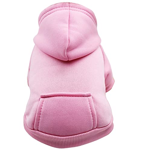 Ruio Dog Christmas Costume Puppy Hoodie Sweater Clothes Fall Winter Dog Boy Medium Fleece for Small Warm Girl with Pocket Dogs - Pet Clothes Dog Sweatshirts for Small Dogs Girl (Pink, XXL)