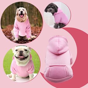 Ruio Dog Christmas Costume Puppy Hoodie Sweater Clothes Fall Winter Dog Boy Medium Fleece for Small Warm Girl with Pocket Dogs - Pet Clothes Dog Sweatshirts for Small Dogs Girl (Pink, XXL)