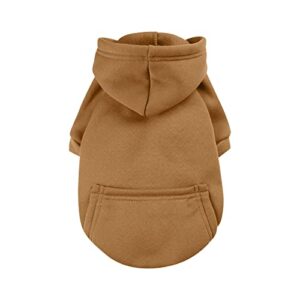 ruio dog hooded sweatshirts autumn and winter sweater denim pocket two legged clothes sports style pet clothes dog cat clothes pet supplies pet clothes for medium dogs female (coffee, xs)