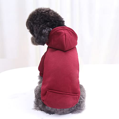 Hooded Sweatshirt for Dogs Cat Girl Fall Dog - Fleece Sweater Winter Dogs Warm Boy Medium for Small Hoodie Puppy with Pocket Clothes Pet Clothes Dog Sweatshirts for Small Dogs Set (Red, L)