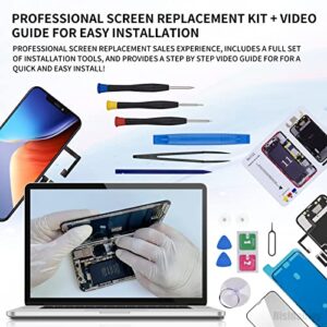 for iPhone 11 Screen Replacement 6.1” with Ear Speaker and Sensor Kit Full Assembly, 3D Touch LCD Display Digitizer Fix Tools with Magnetic Screw Mat Front Earpiece Repair HD Glass A2111, A2223, A2221