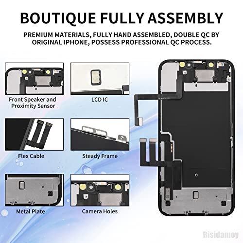 for iPhone 11 Screen Replacement 6.1” with Ear Speaker and Sensor Kit Full Assembly, 3D Touch LCD Display Digitizer Fix Tools with Magnetic Screw Mat Front Earpiece Repair HD Glass A2111, A2223, A2221