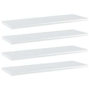 golinpeilo 4 pcs bookshelf boards chipboard replacement panels storage units organizer display shelves, high gloss white 23.6"x7.9"x0.6"