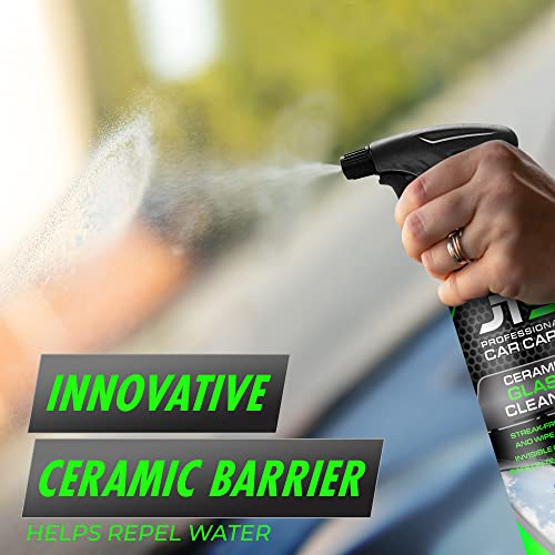 JT's Ceramic Glass Cleaner - Car Window Cleaner | Car Wash All-Natural Streak Free Formula For Car Cleaning | Safe On Tinted & Non-Tinted Glass | Won’t Strip Car Wax or Paint Protection (16 Fl Oz)