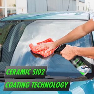 JT's Ceramic Glass Cleaner - Car Window Cleaner | Car Wash All-Natural Streak Free Formula For Car Cleaning | Safe On Tinted & Non-Tinted Glass | Won’t Strip Car Wax or Paint Protection (16 Fl Oz)