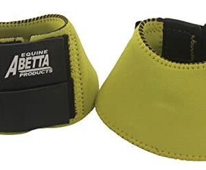 Abetta Pro Neoprene No Turn Bell Boots Chartreuse Size Medium Horse Tack