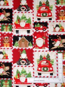 quality sewing fabric - christmas timber gnomies tree farm fabric gnome patches 100% cotton yard 36 x 44 inch