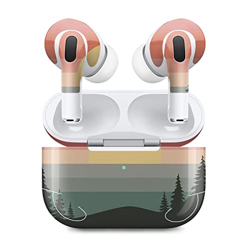 MightySkins (2 Pack) Skins Compatible with Apple AirPods Pro 2 - Sunset Forest | Protective, Durable, and Unique Vinyl Decal wrap Cover | Easy to Apply, Remove, and Change Styles | Made in The USA