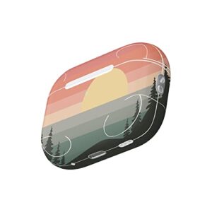 MightySkins (2 Pack) Skins Compatible with Apple AirPods Pro 2 - Sunset Forest | Protective, Durable, and Unique Vinyl Decal wrap Cover | Easy to Apply, Remove, and Change Styles | Made in The USA