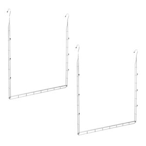 Organize It All Closet Doubler Hanging Rod | 2 Pack | 2 Tier | Adjustable | Double Your Space | Closet Organization | Great for Hanging Dress Clothes | Metal | Chrome Silver