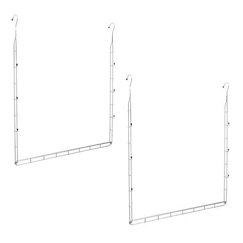 Organize It All Closet Doubler Hanging Rod | 2 Pack | 2 Tier | Adjustable | Double Your Space | Closet Organization | Great for Hanging Dress Clothes | Metal | Chrome Silver