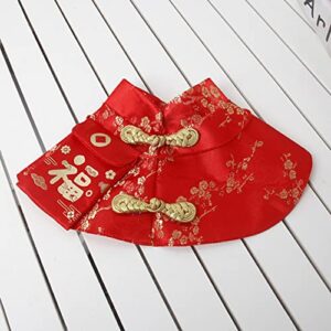 2pcs Year Small Costume Joyous Up Clothes Envelope L Dog Funny New Dogs Decorative Red Cosplay Size Cat Delicate Cape Comfortable Cloak Style Pet Dress Dynasty Pets Chinese